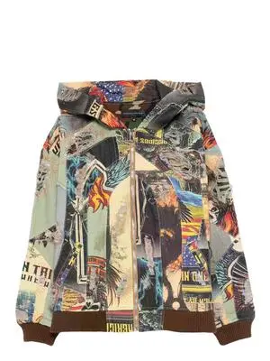 WHO DECIDES WAR Patchwork Zip-Up Jacket Green
