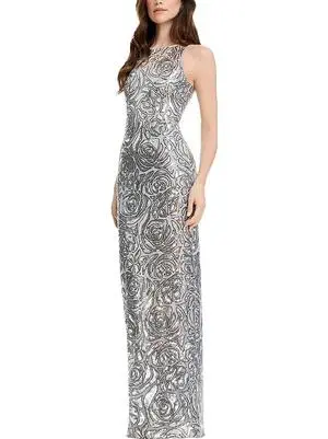 Dress The Population Laney Embellished Sheath Dress - Silver Multi