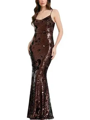 Dress The Population Giovanna Mermaid Gown - Mocha