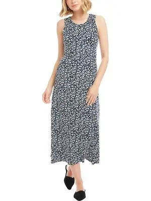 Karen Kane Sleeveless Side Slit Midi Dress - Print