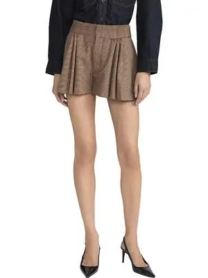 FRAME The Pleated Skort - Brown Multi