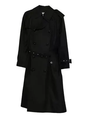Sacai Belted Double-breasted Coat - Black