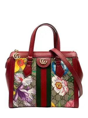 Gucci Gg Flora Ophidia Satchel - Brown