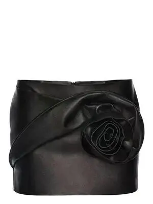 Magda Butrym Floral Wrap Mini Skirt - Black