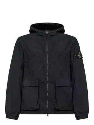Stone Island Logo-patch Hooded Jacket - Black