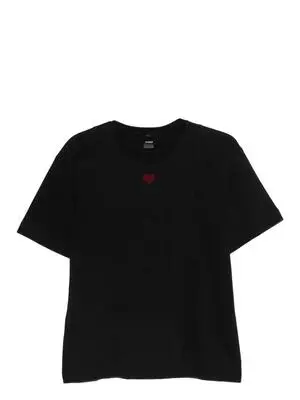 Pinko Heart-motif T-shirt - Black