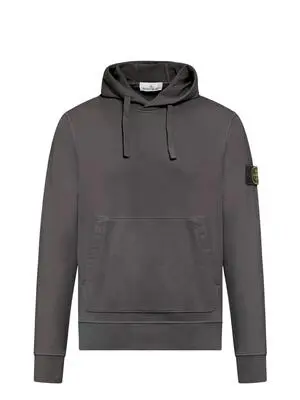 Stone Island Drawstring Kangaroo-pocket Hoodie - Grey