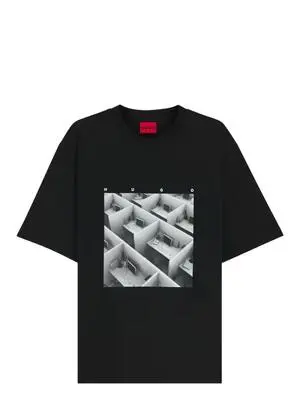 Hugo Graphic Print T-shirt - Black
