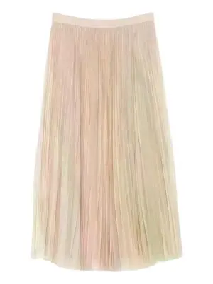 Fabiana Filippi Long Pleated Tulle Skirt - Neutrals