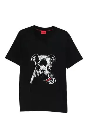 Hugo Dog-graphic T-shirt - Black