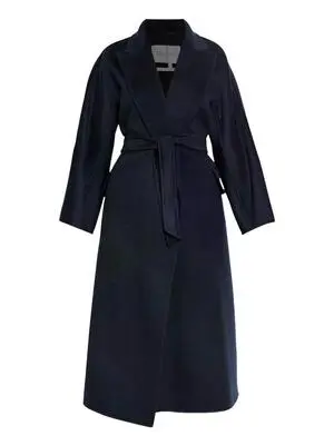 Max Mara Belted Wrap Coat - Blue