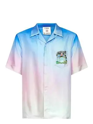 Casablanca Volcano-print Gradient Shirt - Blue