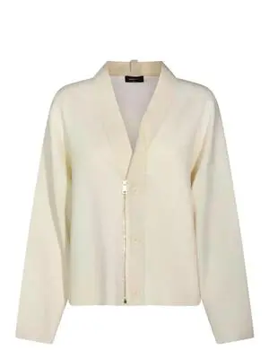 Fabiana Filippi Long-sleeve Zip-button Cardigan - Neutrals