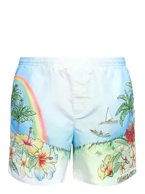 Casablanca Aloha-print Shorts - Blue
