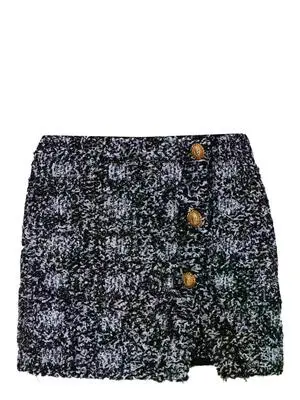 Balmain Frayed Mini Skirt - Black