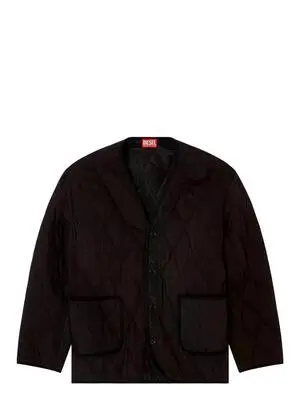 DIESEL® Quilted V-neck Jacket - Black