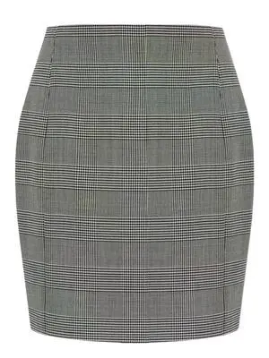 Balmain Checked Mini Skirt - Grey