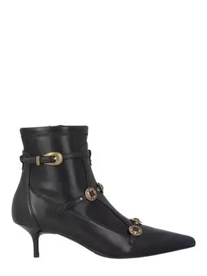 Pinko Buckle-embellished Leather Boots - Black