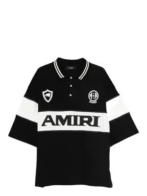 Amiri Stripe-detail Logo Polo Shirt - Black