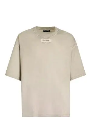 Dolce & Gabbana Label-detail T-shirt - Neutrals