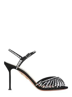 AQUAZZURA Hold Me Crystal Heeled Sandals - Black