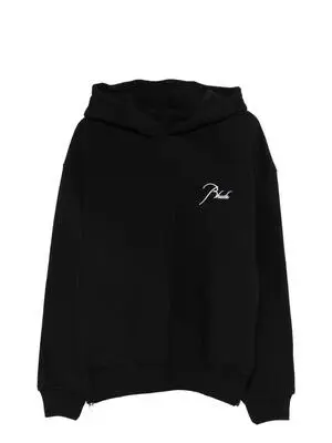 Rhude Zip Up Embroidered Hoodie - Black