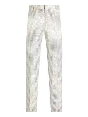 Dolce & Gabbana Jacquard Pattern Trousers - White