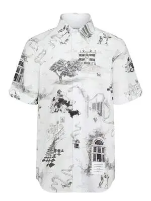 Thom Browne Toile-print Short-sleeve Shirt - White