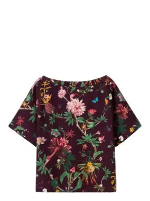 La DoubleJ Floral Short-sleeve Blouse - Purple