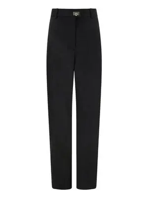 FERRAGAMO Buckle-fastening Tailored Trousers - Black