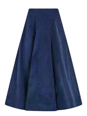 Rosie Assoulin A-line Corduroy Skirt - Blue