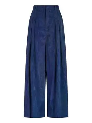 Rosie Assoulin Wide-leg Pleated Trousers - Blue