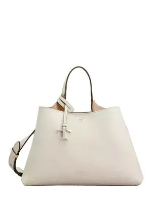 TOD'S Top Handle Tote Bag With Logo - Neutrals