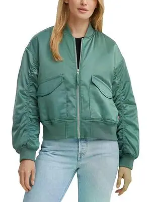 LEVI'S Bomber Jacket With Flap Pockets - Green