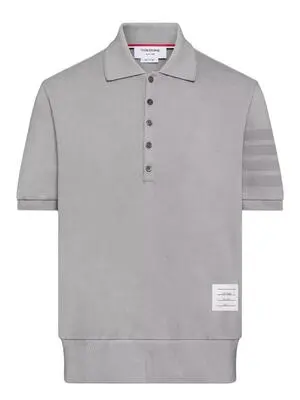 Thom Browne Garment Overdyed Jersey 4-bar Polo - Grey