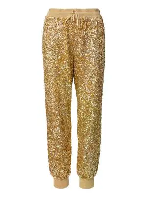 Valentino Garavani Sequin-embellished Drawstring Track Pants - Gold