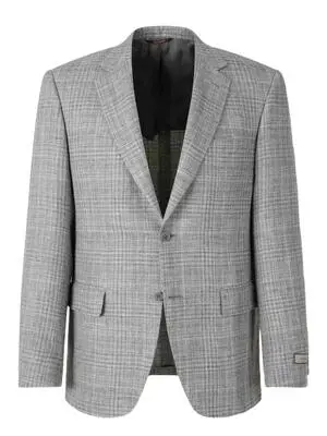 Canali Notched-lapel Checked Blazer - Grey