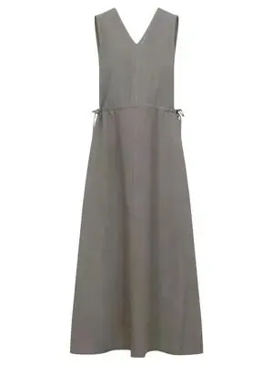 Peserico V-neck Midi Dress - Grey