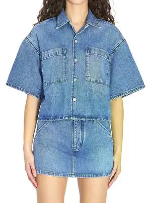 Alexander Wang Patch-pocket Denim Shirt - Blue