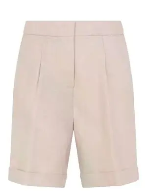 Peserico Pleat-detail Cuffed Shorts - Pink