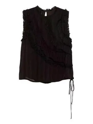 Pinko Sleeveless Ruffled Top - Brown