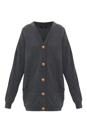 Balmain Button Pockets Cardigan - Grey