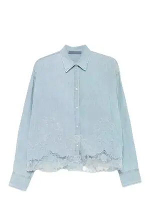 Ermanno Scervino Floral Lace Shirt - Blue