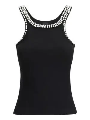 Pinko Beaded Knit Top - Black
