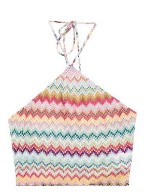 Missoni Chevron Halterneck Top - Neutrals