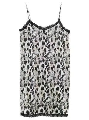 R13 Lace-trim Leopard-print Mini Dress - Neutrals