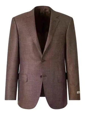 Canali Notched-lapel Single-breasted Blazer - Brown