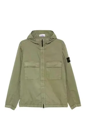 Stone Island Hooded Patch-pocket Jacket - Green