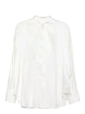 Brunello Cucinelli Band-collar Blouse - Neutrals