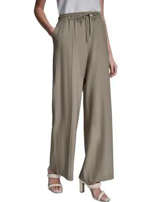 Dkny Woven Drawstring Flared Pants Light Fatigue